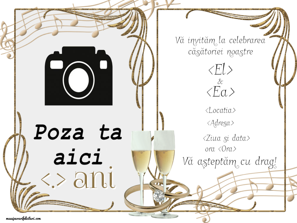 Invitație aniversare căsnicie cu poză | Personalizare invitatii la ...