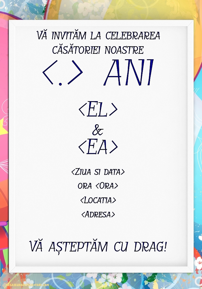 Invitație cu baloane și flori in fundal | Personalizare invitatii la ...