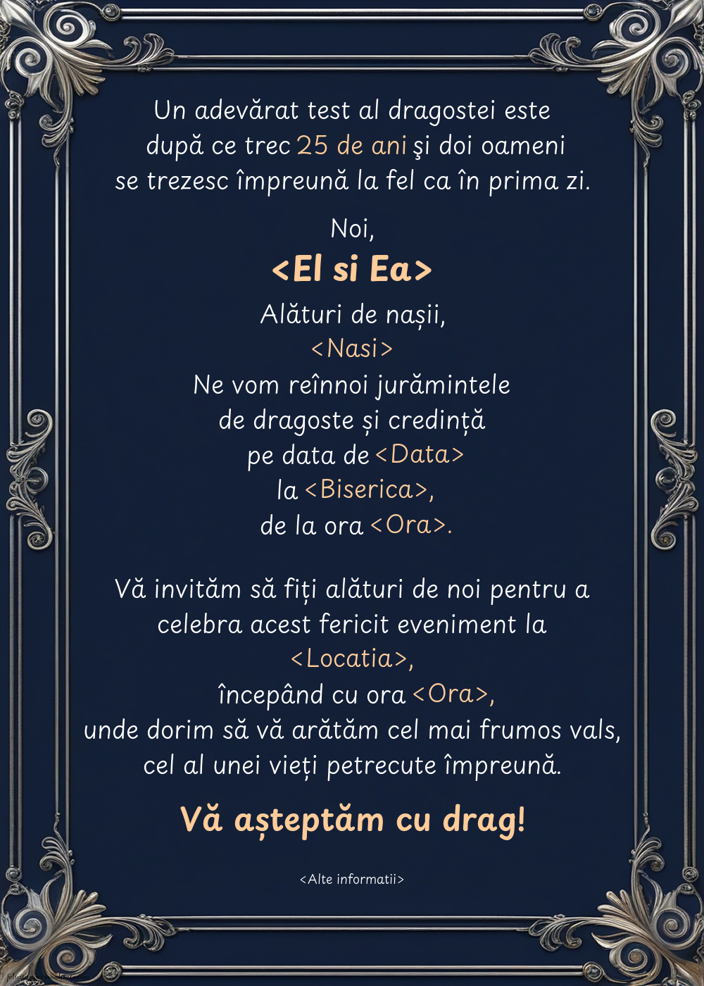 Invitație online gratis nunta de argint: Un adevărat test al dragostei ...