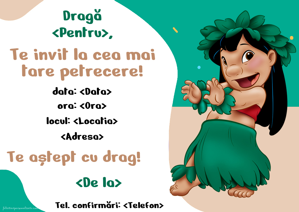 Te invit la cea mai tare petrecere cu Lilo din LILO ȘI STITCH ...