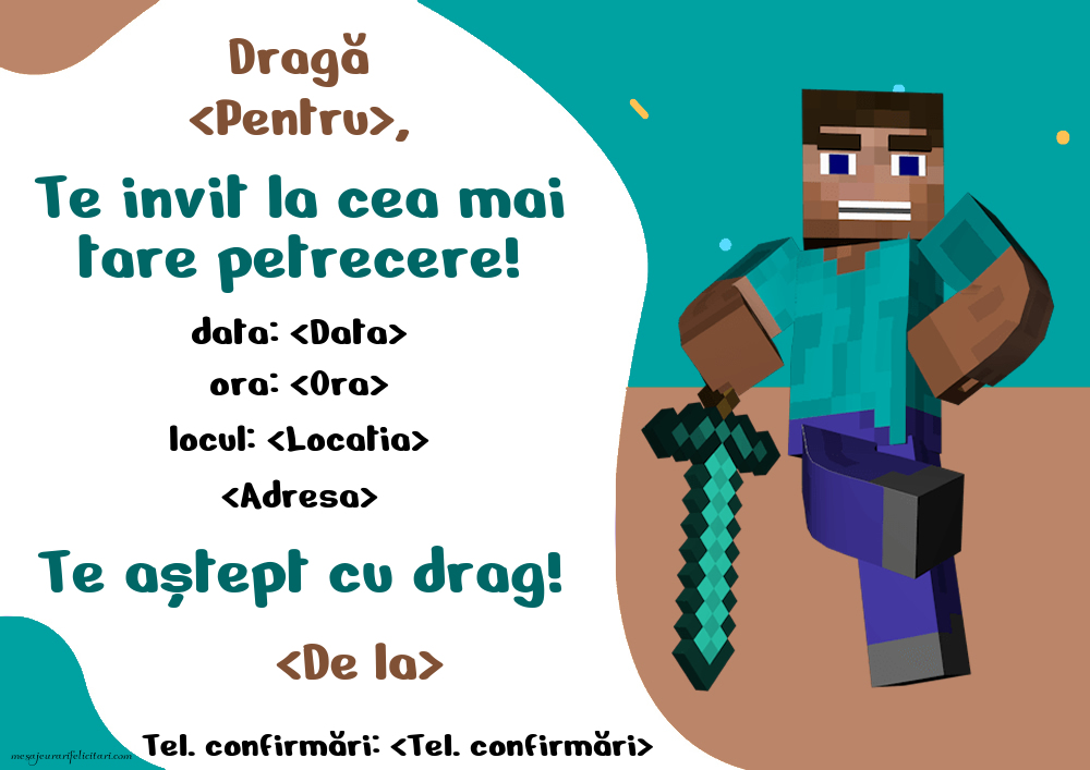 Te invit la cea mai tare petrecere cu Minecraft | Personalizare ...