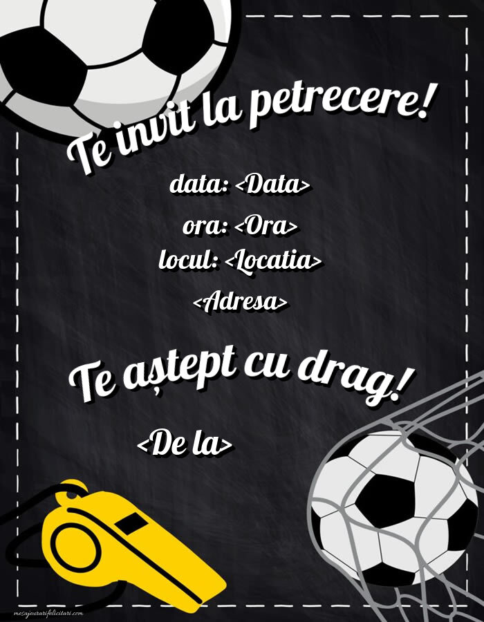 Invitație pentru baieti cu fotbal editabila online | Personalizare ...