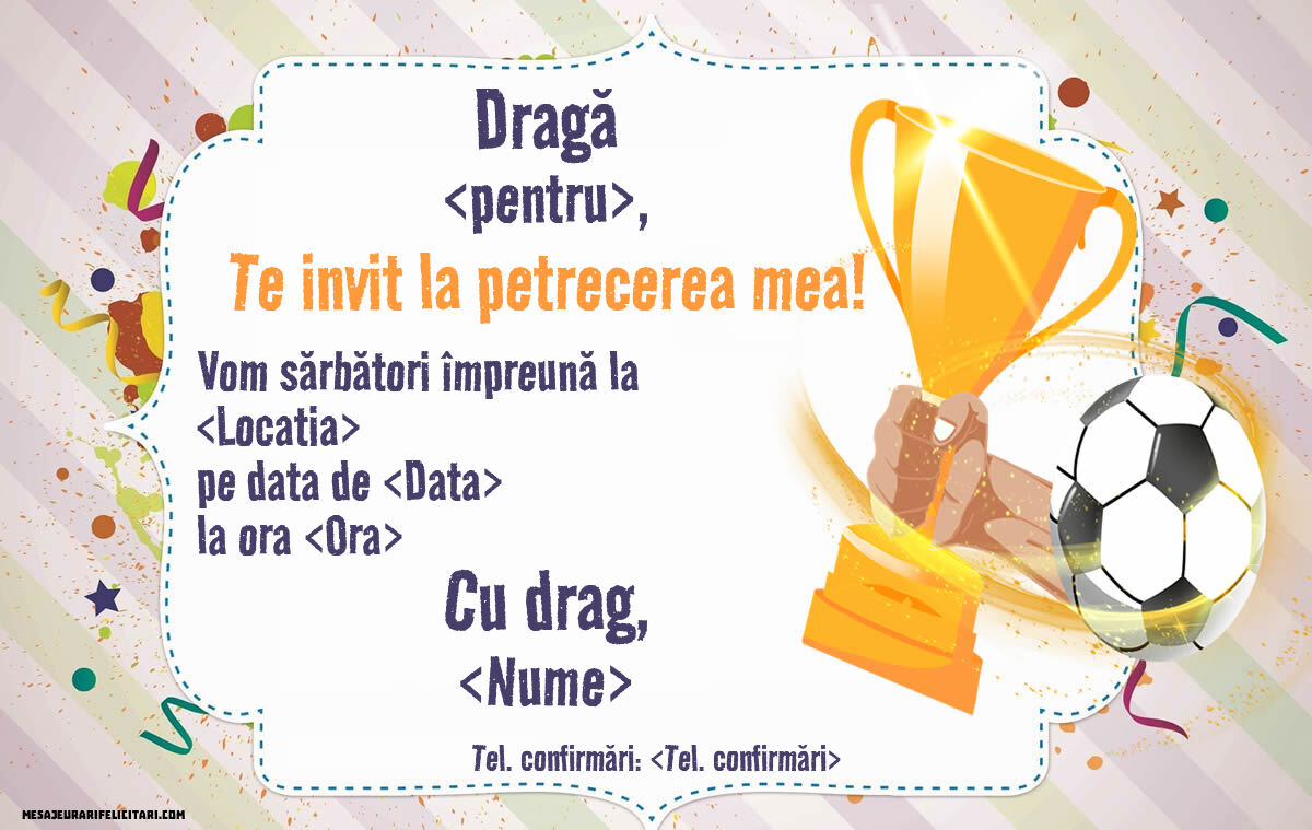 Invitație la petrecere cu fotbal pentru băieți | Personalizare ...