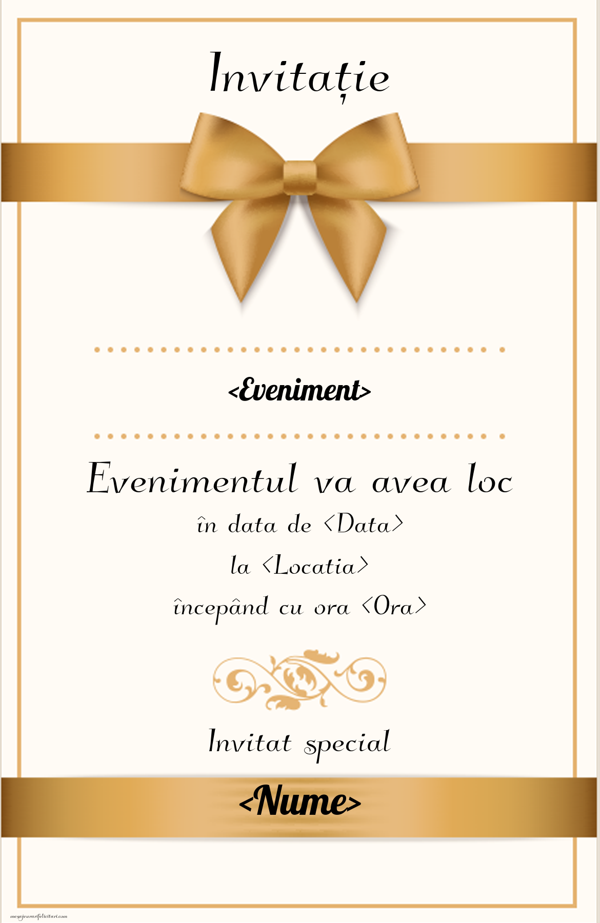 Invitație pentru diferite evenimente cu fundă | Personalizare invitatii ...