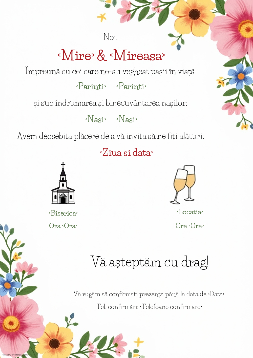Invitație nuntă gratis: Completează online și descarcă pdf ...