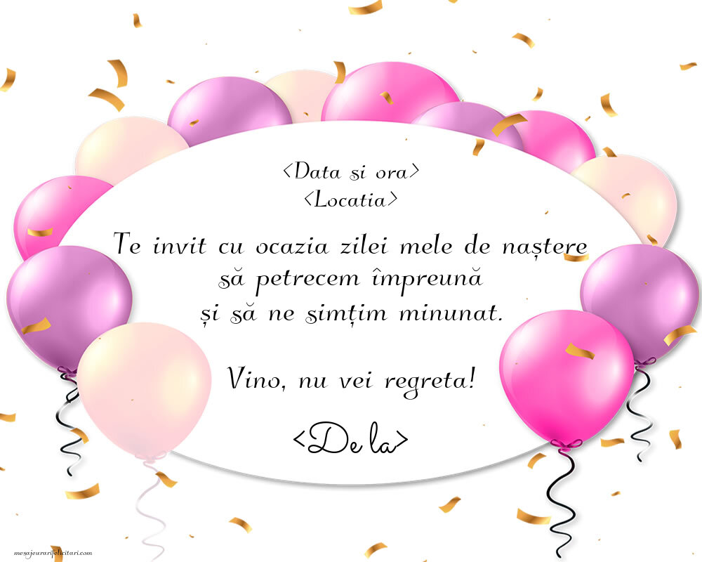 Invitație pentru fete: Vino la petrecerea mea și nu vei regreta ...