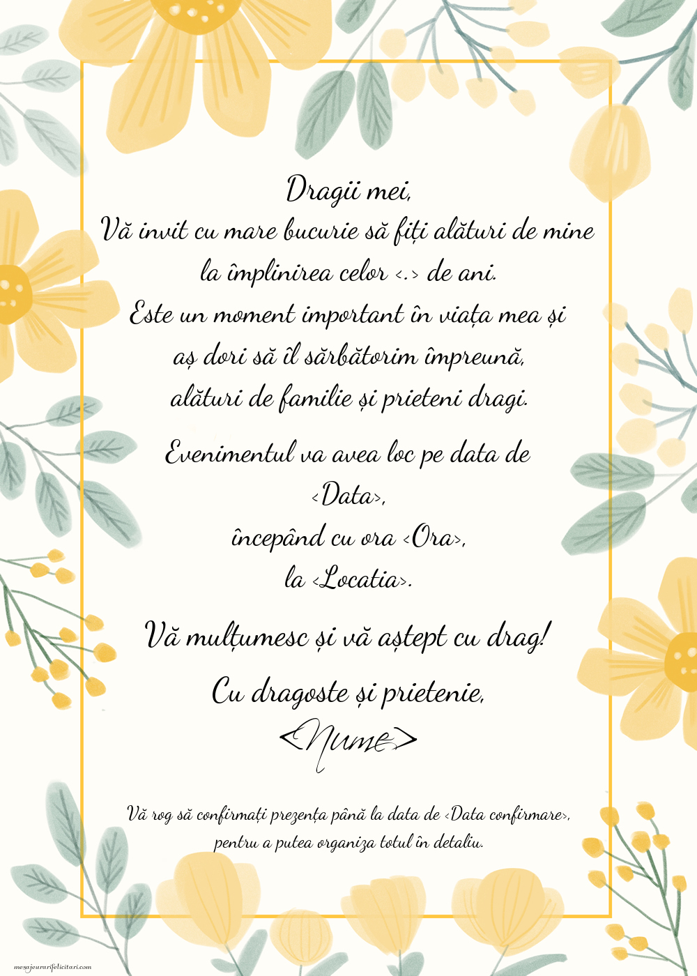 Invitație tip scrisoare pentru prieteni și familie | Personalizare ...