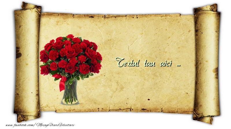 Personalizare felicitari cu text | La multi ani | Papirus cu trandafiri ...