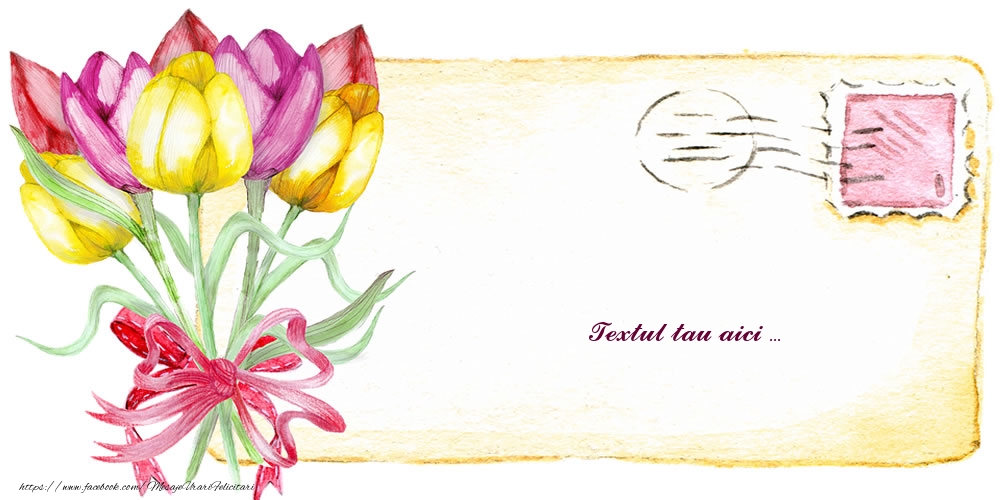Personalizare felicitari cu text | Multumire | Imagine cu desen lalele ...