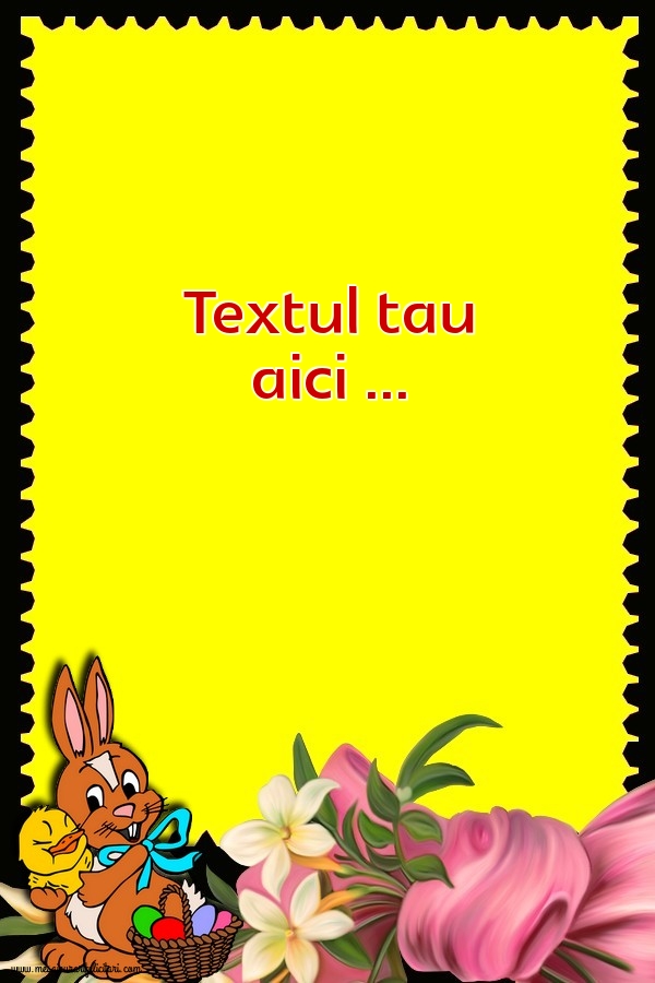 Personalizare felicitari cu text | Pasti | Imagine cu iepuraș și puișor ...