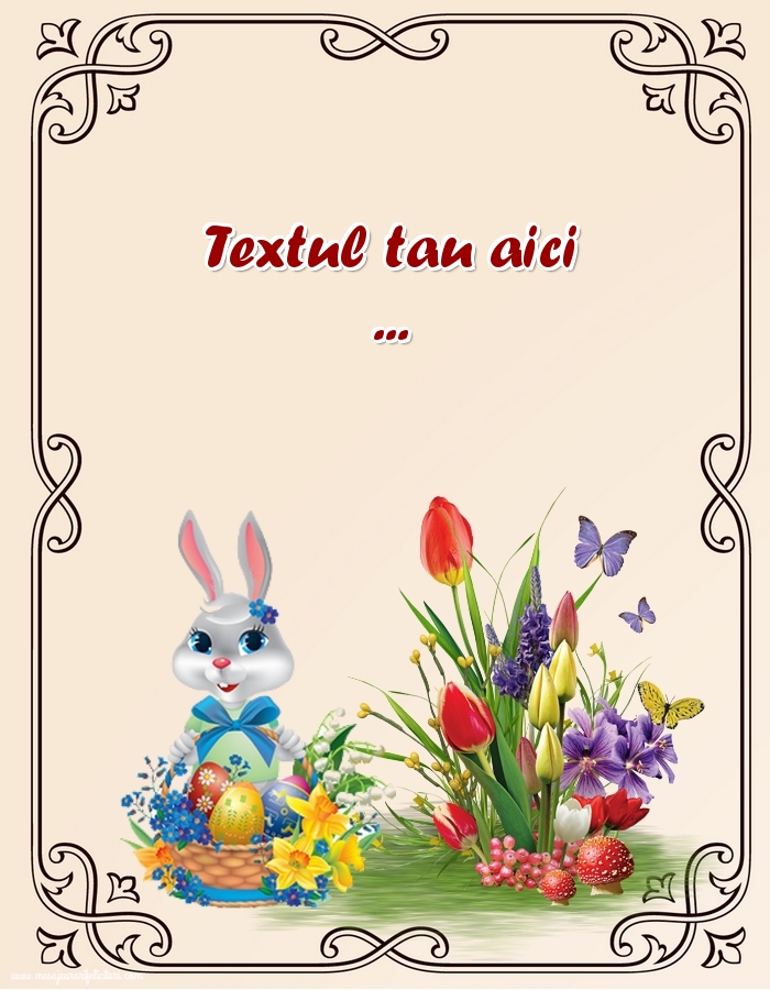 Personalizare felicitari cu text | Pasti | Imagine cu buchet de flori ...