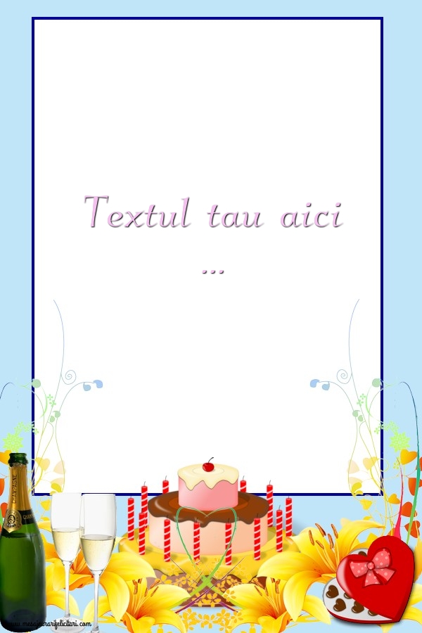 Personalizare felicitari cu text | Zi de nastere | Felicitare verticală ...