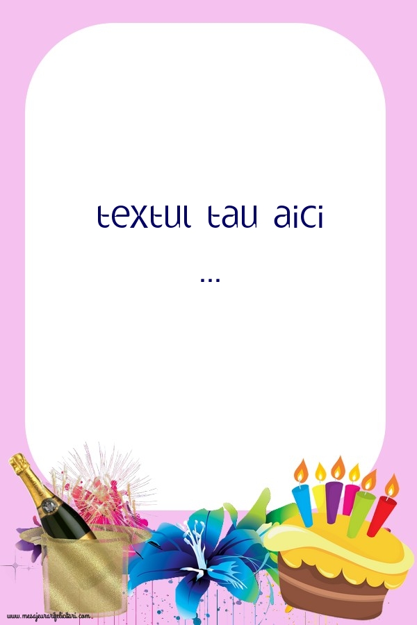 Personalizare felicitari cu text | Zi de nastere | Imagine verticală cu ...