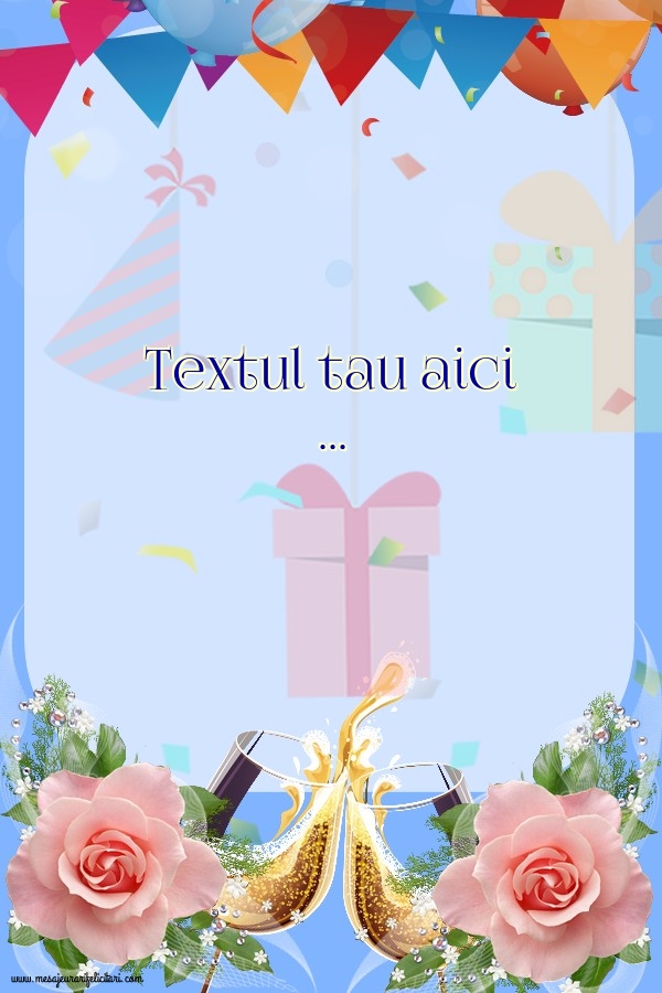 Personalizare felicitari cu text | Zi de nastere | Imagine verticală cu ...