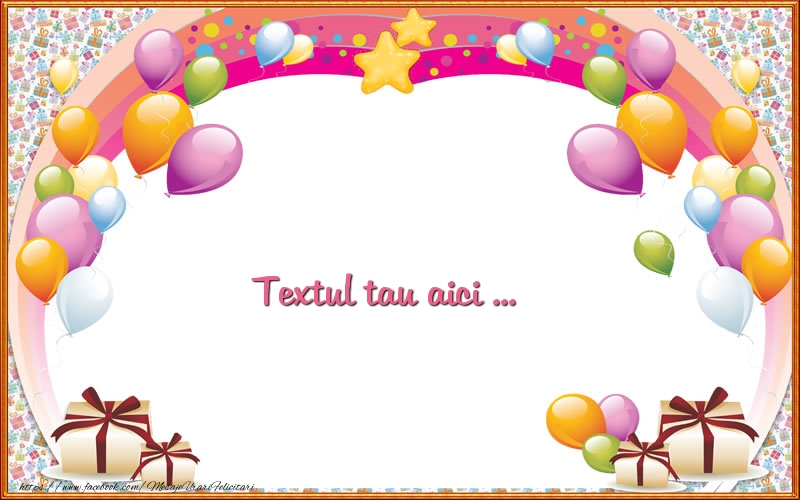 Personalizare felicitari cu text | Zi de nastere | Frame cu baloane ...