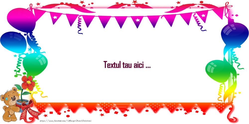 Personalizare felicitari cu text | Zi de nastere | Imagine cu baloane ...