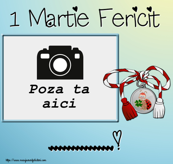 1 Martie Fericit ...! - Rama foto ~ mărțișor cu buburuză și trifoi cu 4 ...