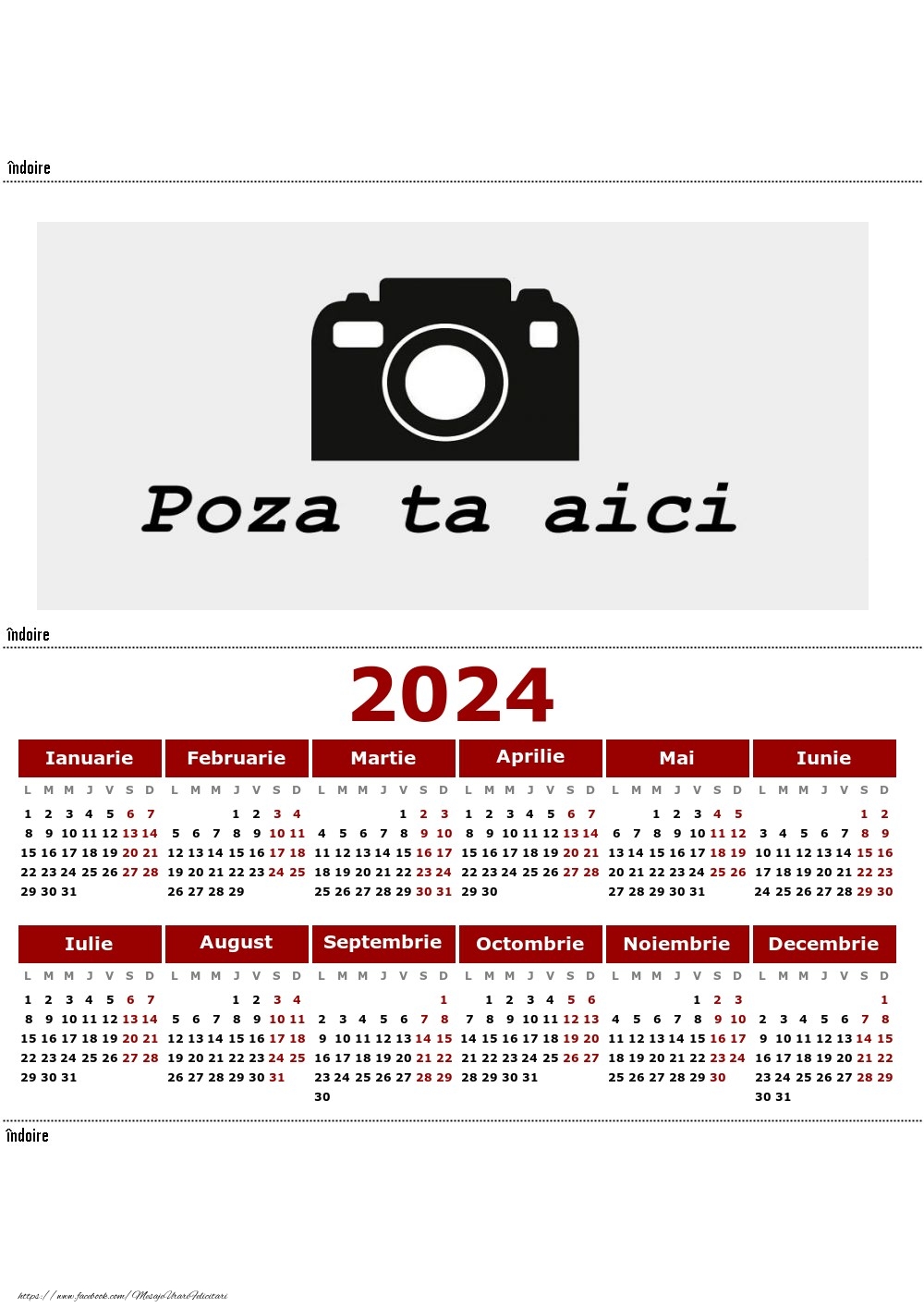 Calendar 2024 de birou - Model 00120 | Personalizare calendare ...