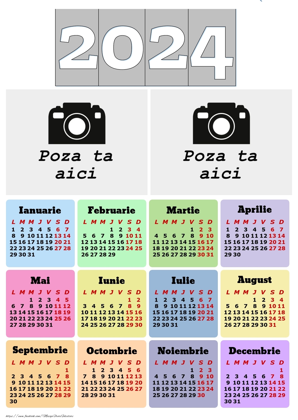 Calendar 2024 - Multicolor | Personalizare calendare ...