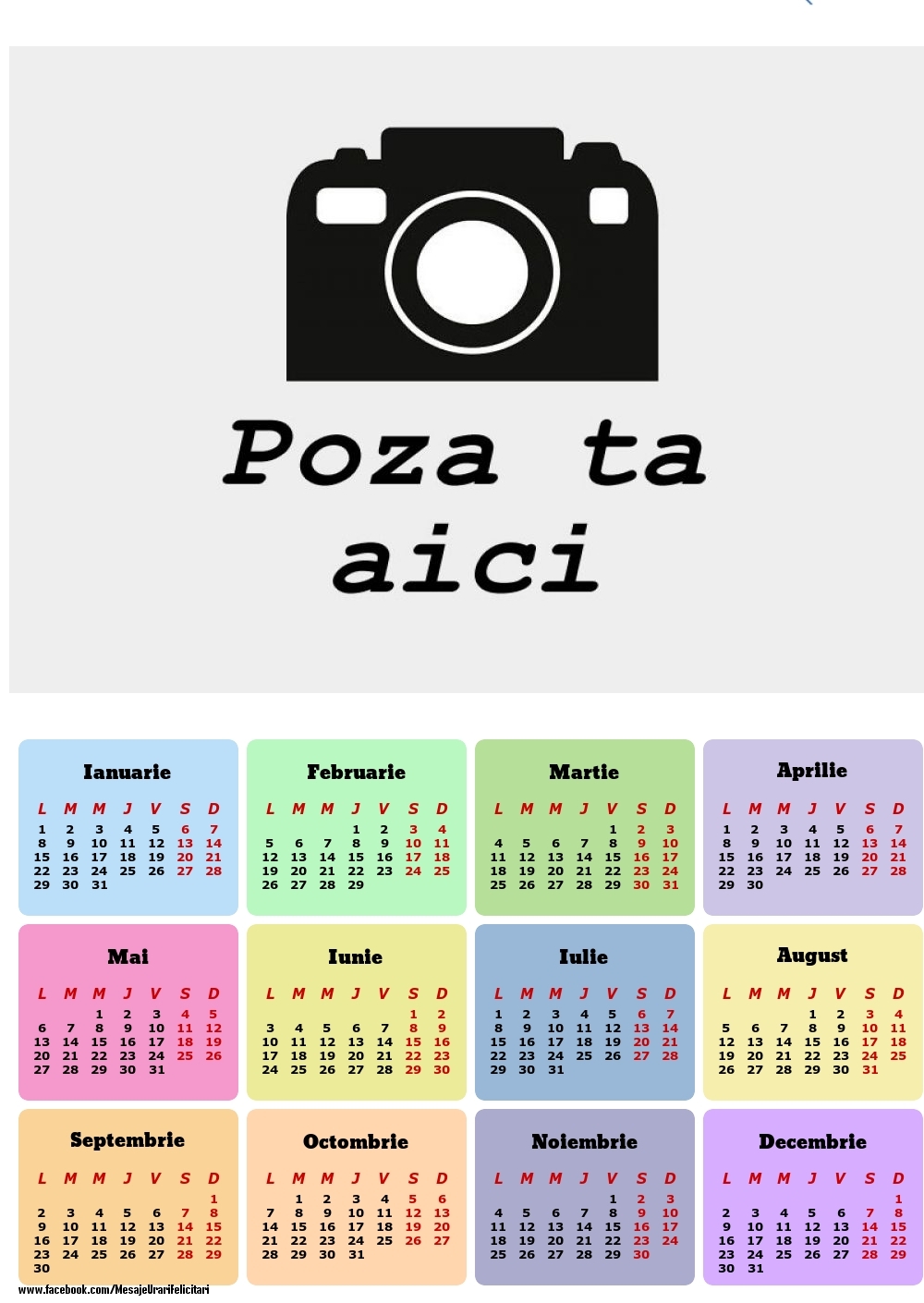 Calendar 2024- Multicolor | Personalizare calendare ...