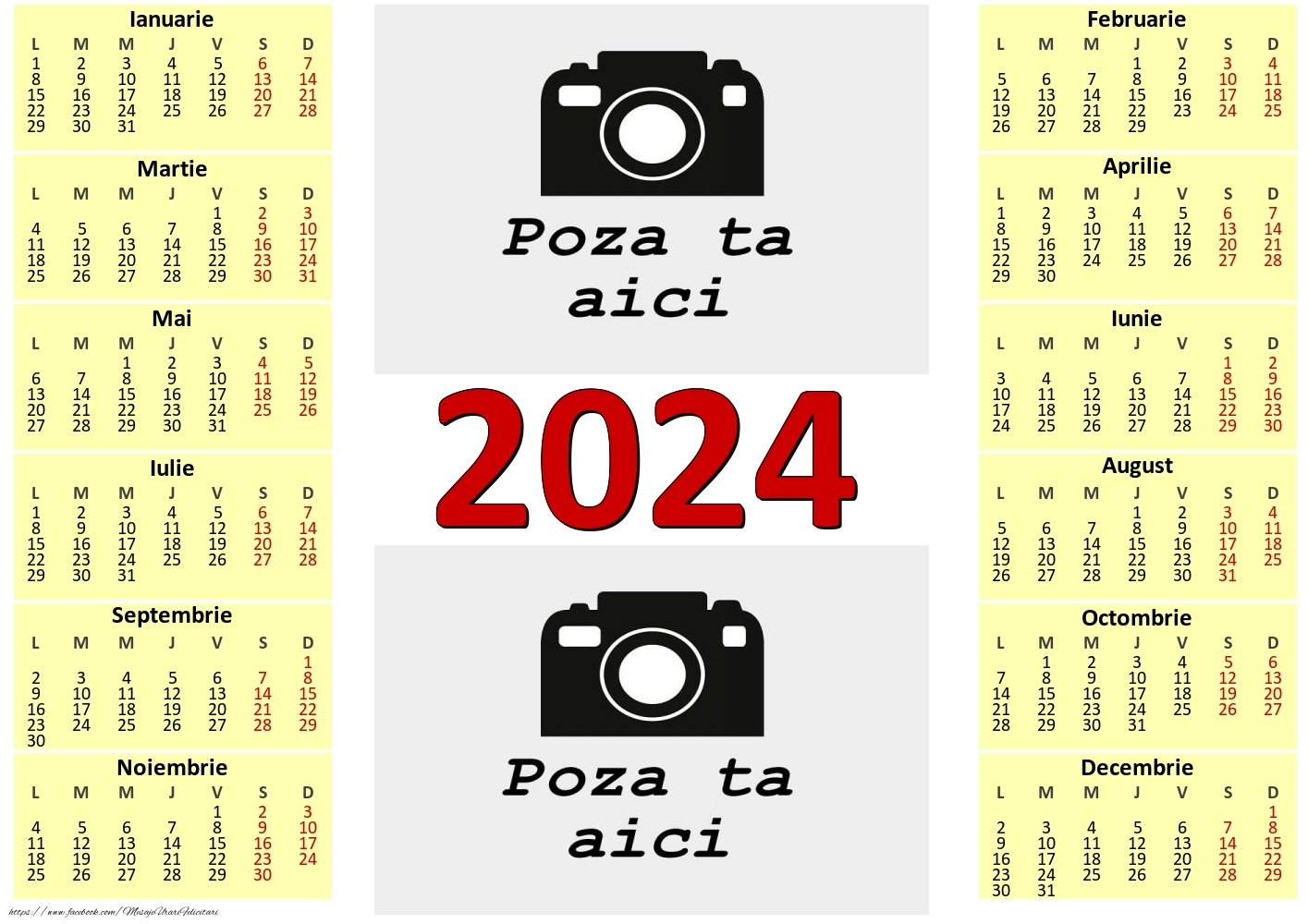 Calendar 2024 clasic cu 2 poze | Personalizare calendare ...