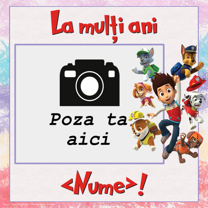 Ramă foto cu Paw Patrol pentru băieți sau fete: La mulți ani ...