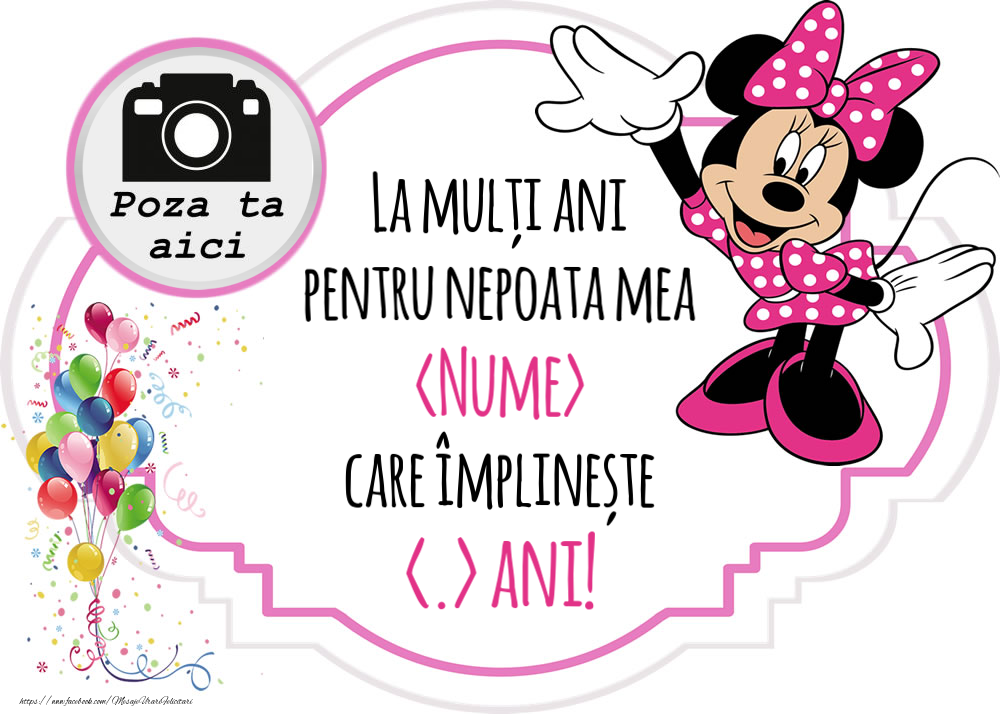 La mulți ani pentru nepoata mea! - Imagine cu Minnie Mouse ...