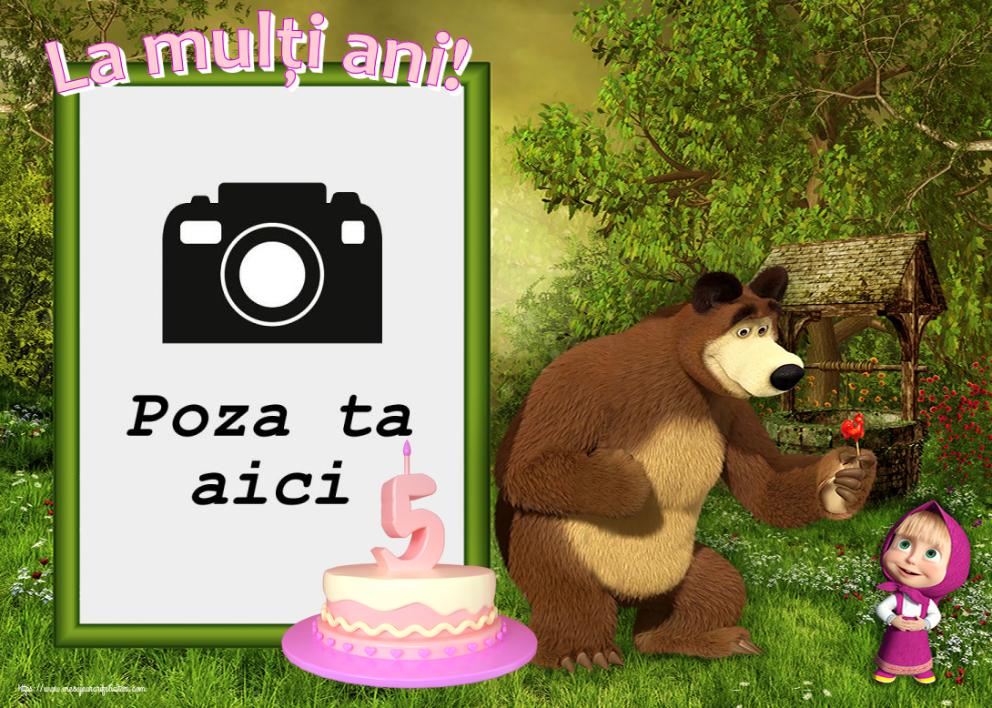 La mulți ani! - Rama foto ~ Masha si ursul - Tort 5 ani | Personalizare ...