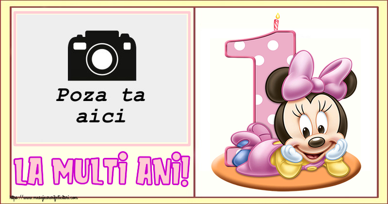 La multi ani! - Rama foto ~ Minnie Mouse 1 an | Personalizare ...