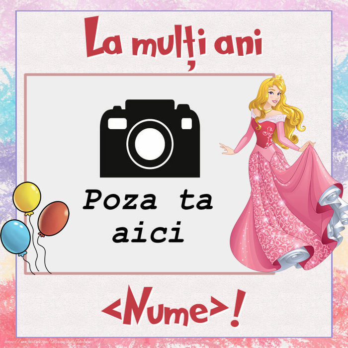 Ramă foto cu prințesa Aurora pentru fete: La mulți ani! | Personalizare ...