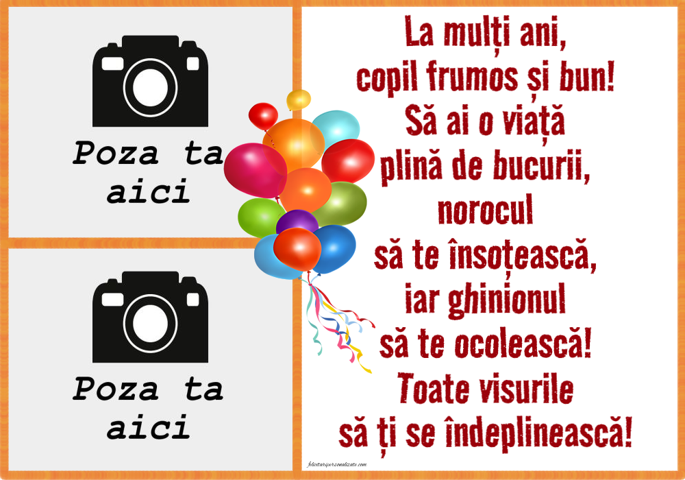 La mulți ani, copil frumos și bun! - ramă foto cu 2 poze ...