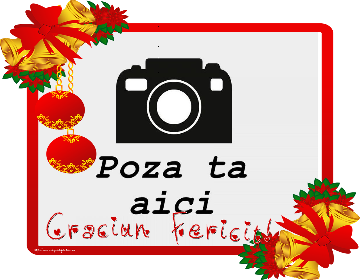 Rama foto cu globuri și cadouri | Personalizare felicitari cu poza ...