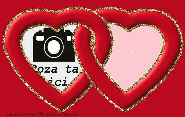 Te iubesc ... - poza si nume in 2 inimioare | Personalizare felicitari ...