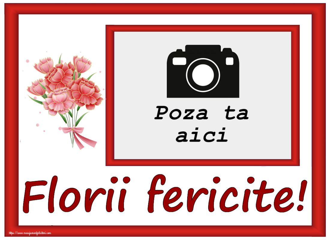 Florii fericite! - Rama foto ~ buchet de garoafe - Clipart ...