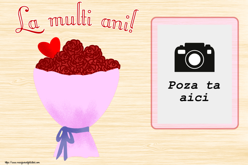 La multi ani! - flori si inimioara clipart - Rama foto | Personalizare ...