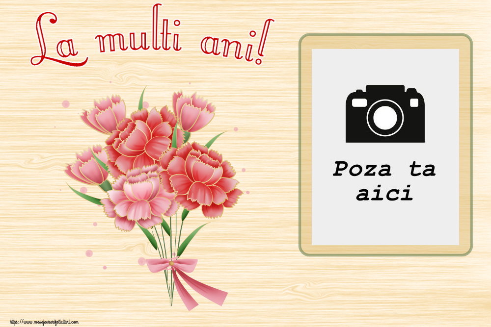 La multi ani! - buchet de garoafe - Clipart - Rama foto | Personalizare ...