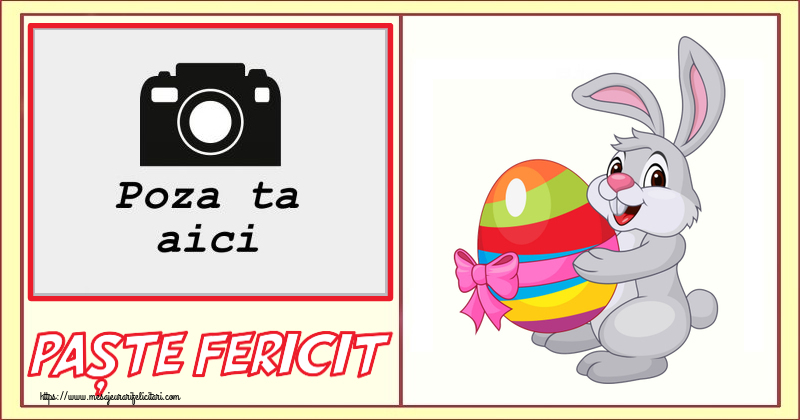 Paște fericit! - Rama foto ~ iepuraș cu un ou în brațe | Personalizare ...