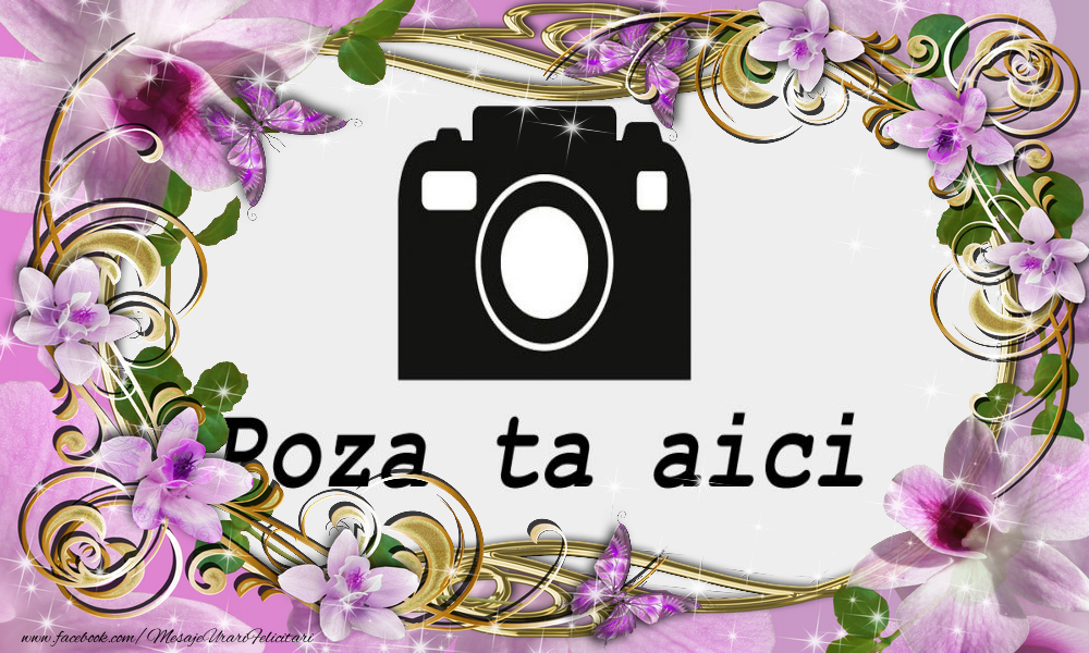 Rama foto cu flori si fluturi mov | Personalizare imagini ...