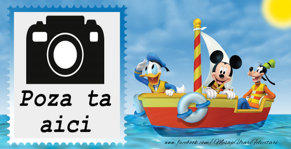 Mickey Mouse si prietenii - Ramă foto verticală pe fundal cu marea și o ...