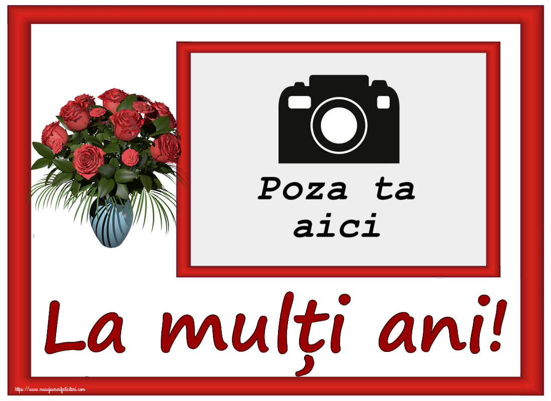 Fotografia ta pe felicitarea cu un buchet de trandafiri | Personalizare ...