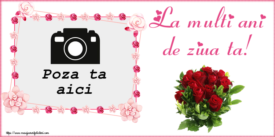 Rama foto florala, trandafiri roșii | Personalizare felicitari cu poza ...