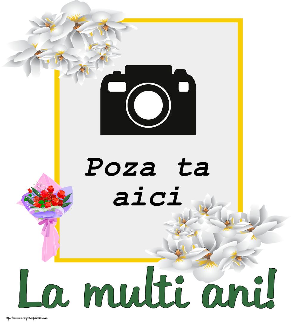Rama foto cu flori și trandafiri clipart | Personalizare felicitari cu ...