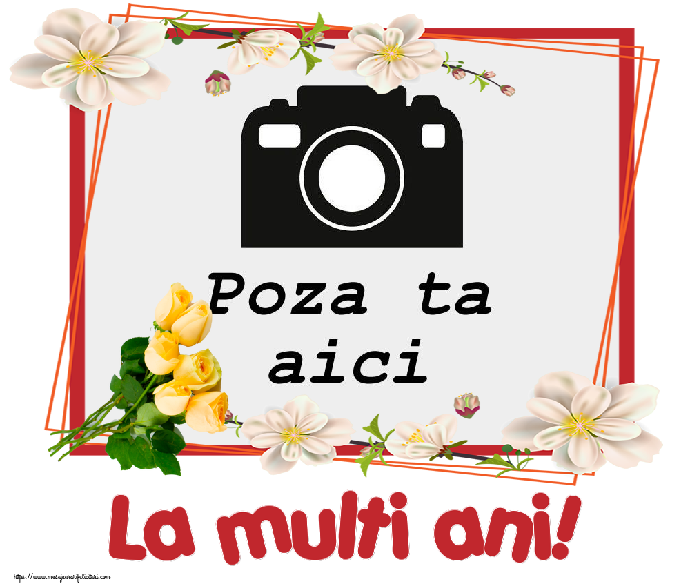 Rama foto 3D cu flori și șapte trandafiri galbeni | Personalizare ...