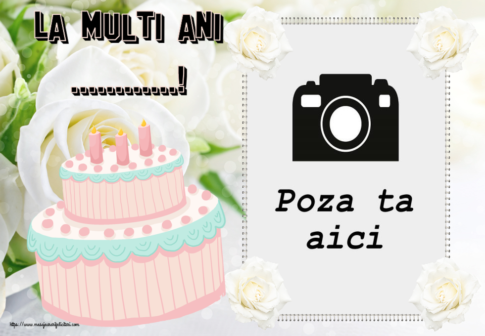La multi ani...! - tort roz - Rama foto | Personalizare felicitari cu ...