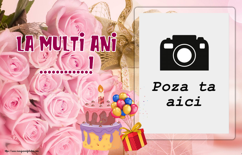Trandafiri roz, tort, baloane și confeti | Personalizare felicitari cu ...