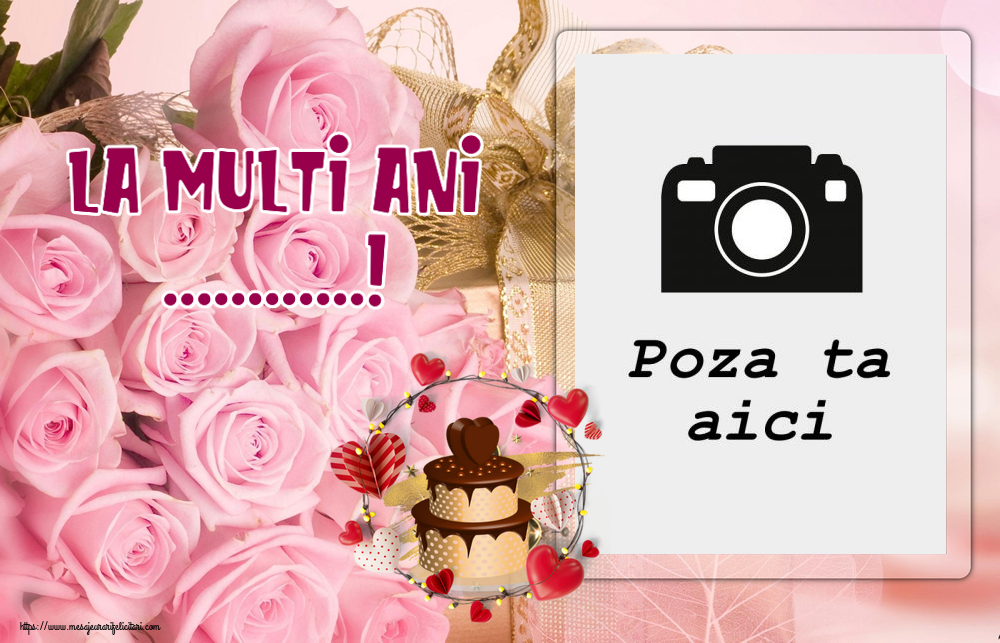 Trandafiri roz, tort de ciocolată cu inimioare | Personalizare ...