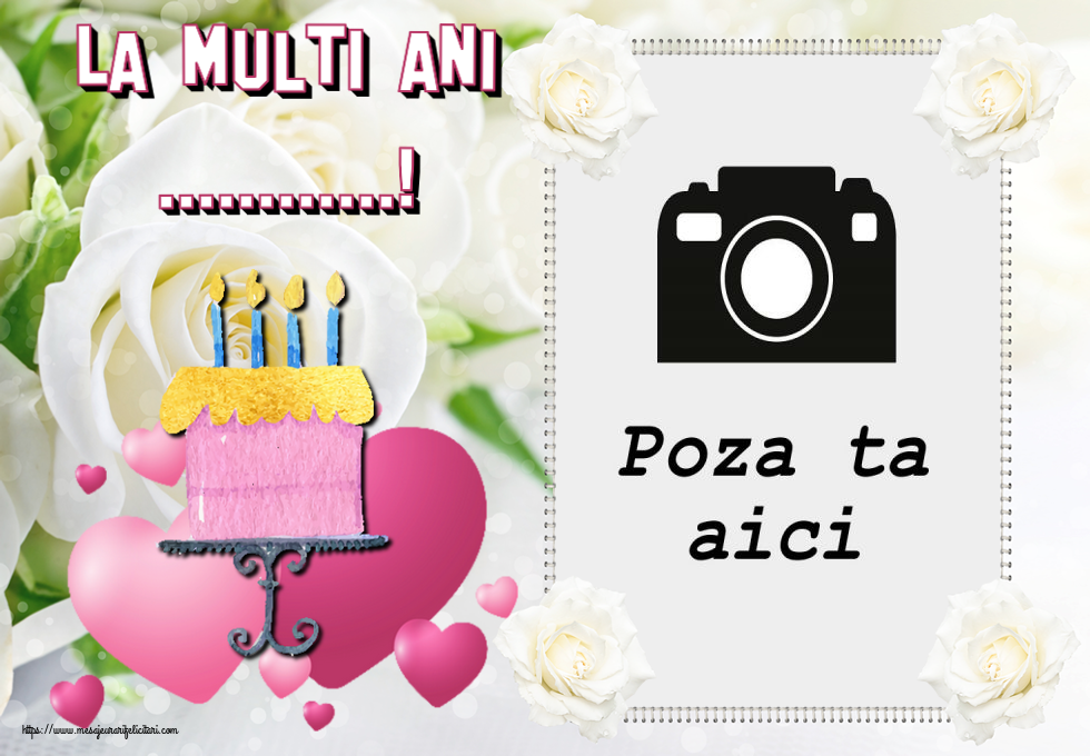 La multi ani...! - tort cu inimioare roz - Rama foto | Personalizare ...