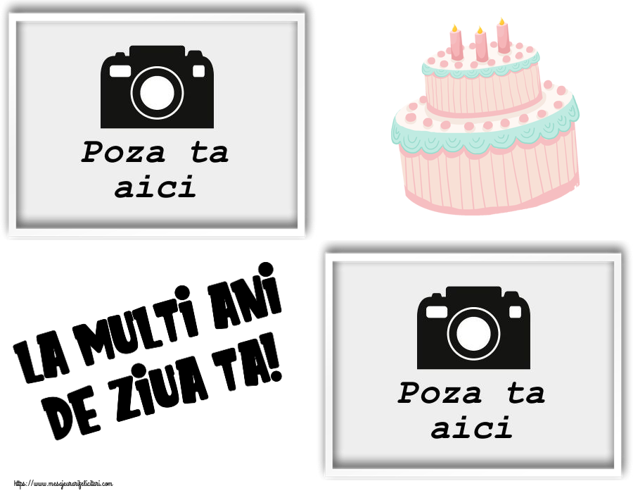 Rama foto cu 2 poze - tort roz | Personalizare felicitari cu poza ...