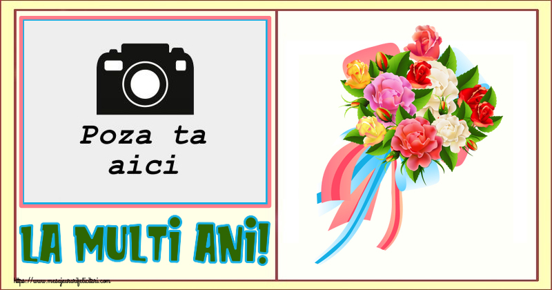 Ramă foto cu o poză și buchet de flori multicolor | Personalizare ...