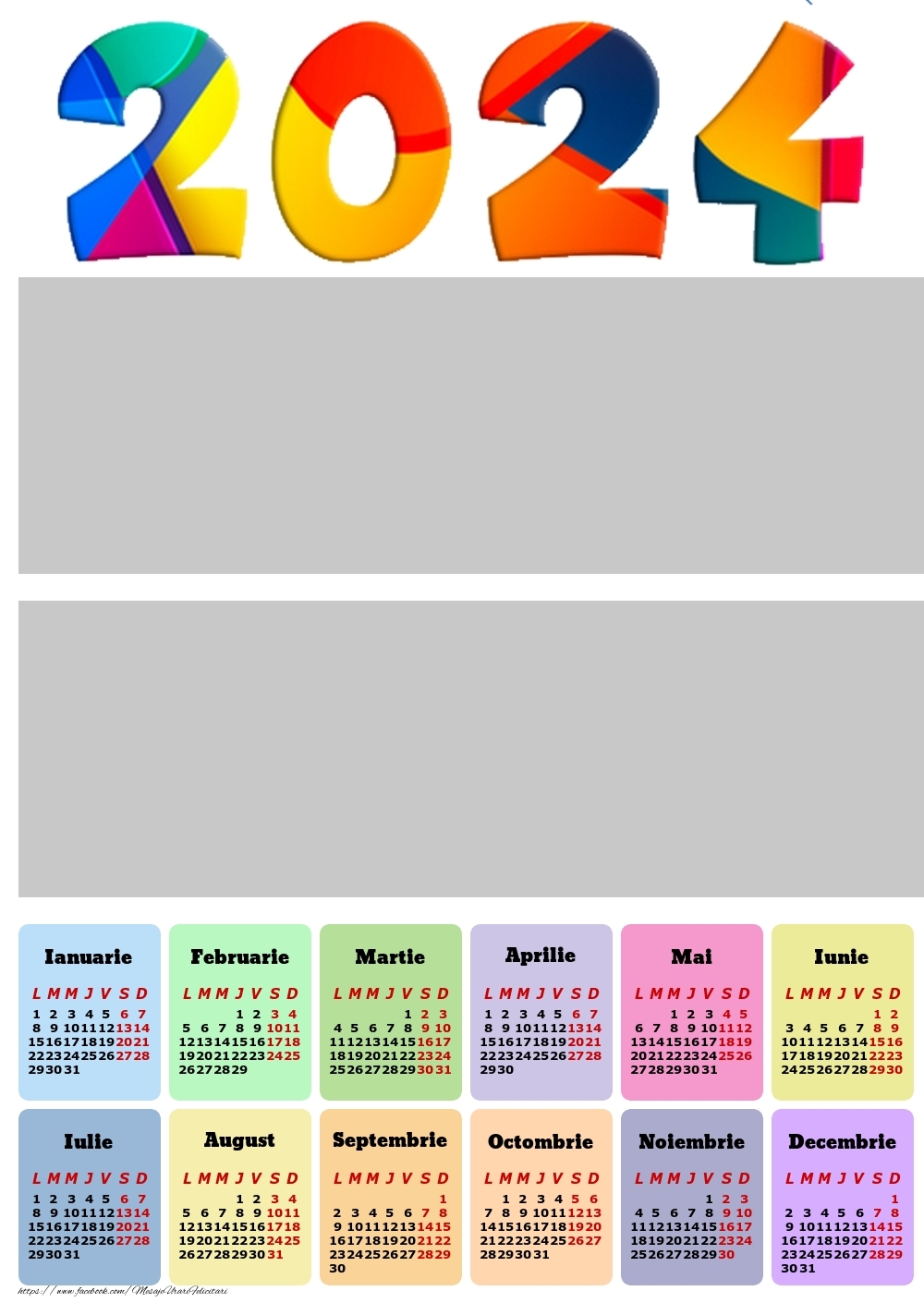Calendar 2024 - Multicolor | Personalizare calendare ...